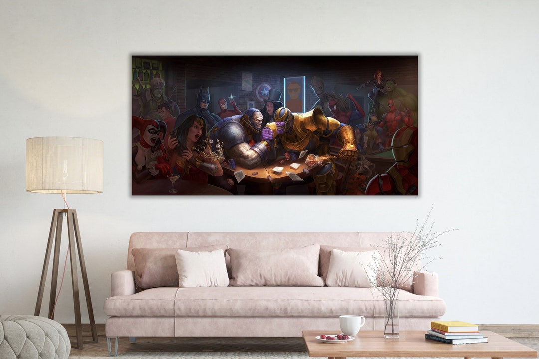 Avengers Arm Wrestling Canvas Print, Super Heroes Poster - Etsy