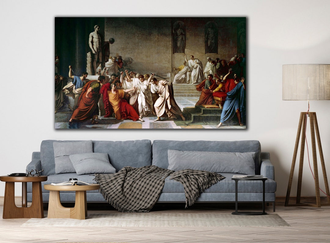 The Death of Julius Caesar Canvas Wall Art, Vincenzo Camuccini's Masterpiece, the Iconic Story ...