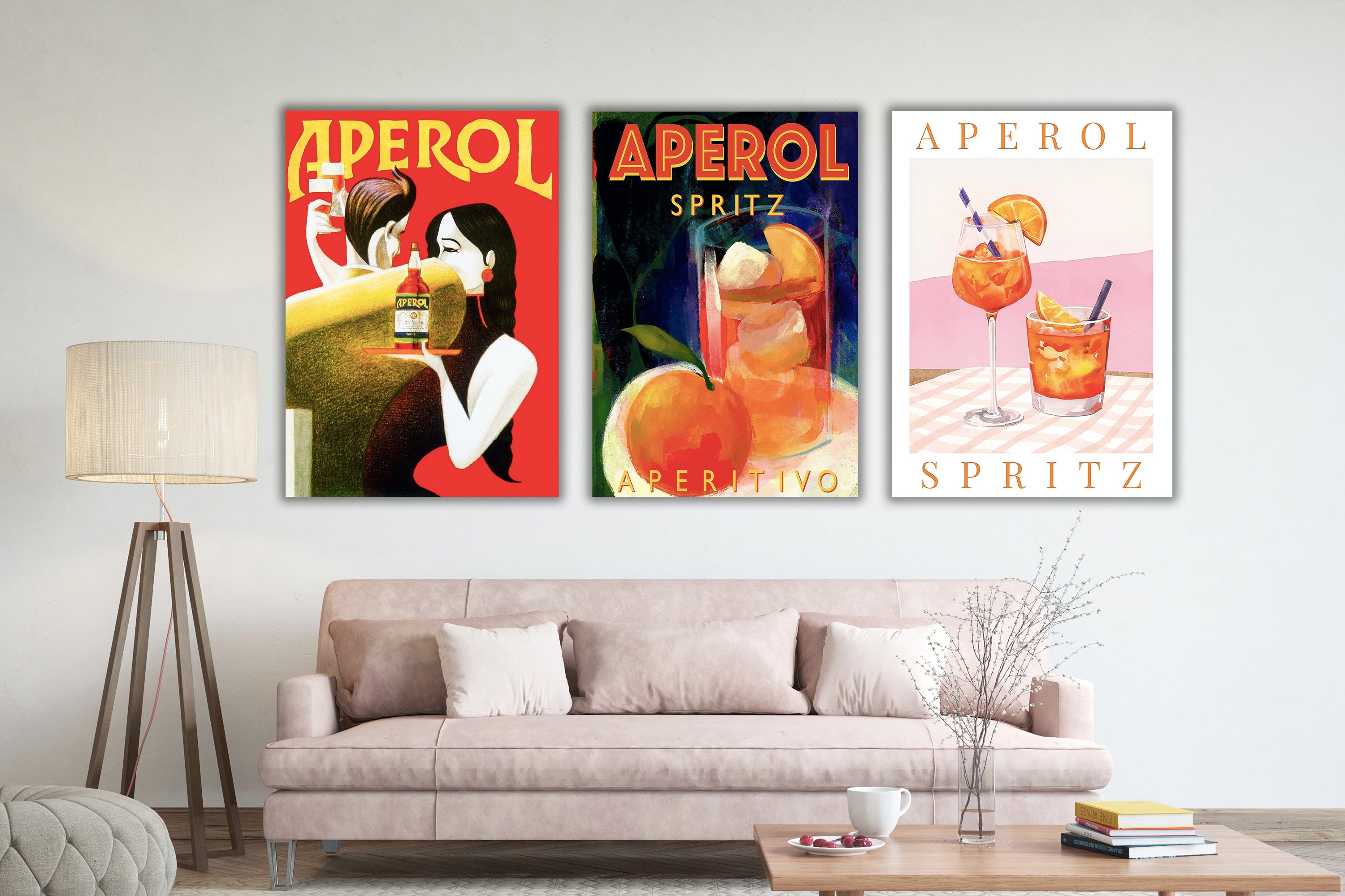 Set of 3 Aperol Canvas Wall Art, Aperol Print Set, Aperol Vintage ...