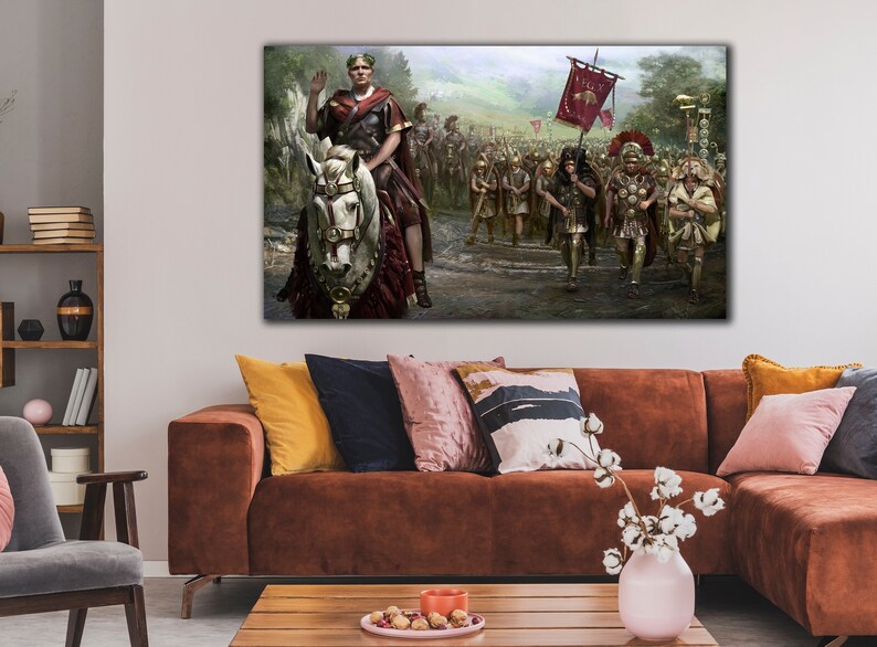 Julius Caesar and His Legions Canvas Wall Art, the Legendary Emperor of ...