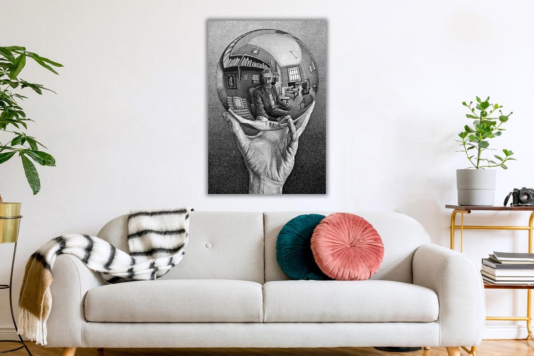 Escher Hand With Reflecting Sphere Canvas Print, Ready to Hang - Etsy