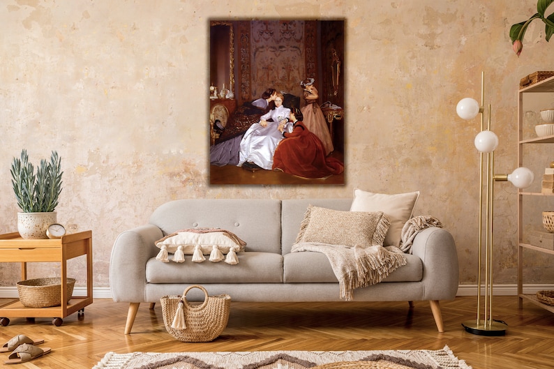 Auguste Toulmouche : La Fiancée Hésitante Canvas Print, the Reluctant Bride Canvas, Auguste ...