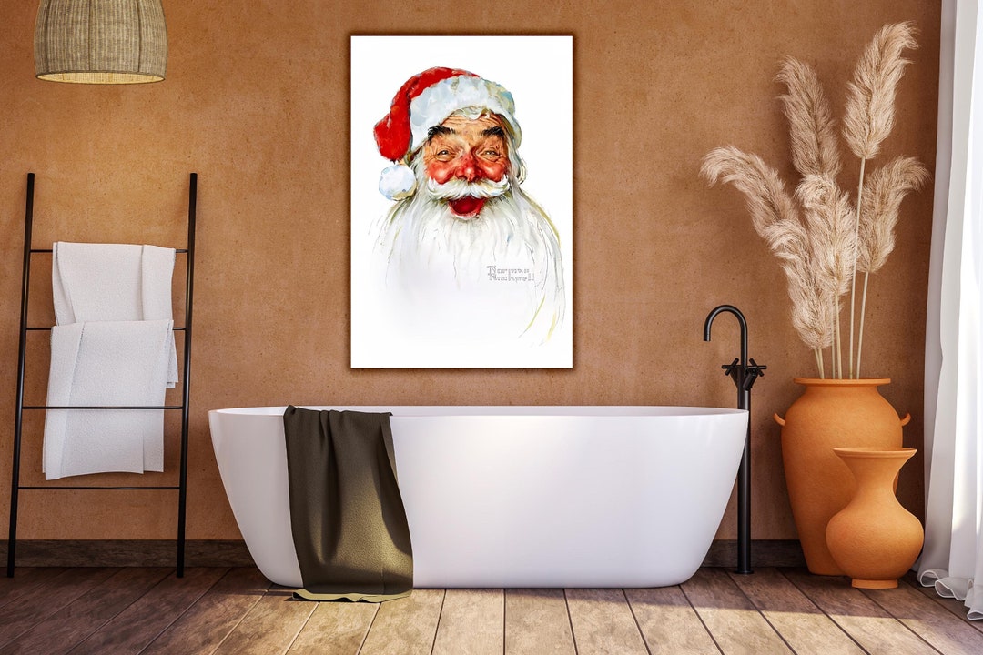 Norman Rockwell Santa Claus Canvas Print, Vintage Christmas Art - Etsy