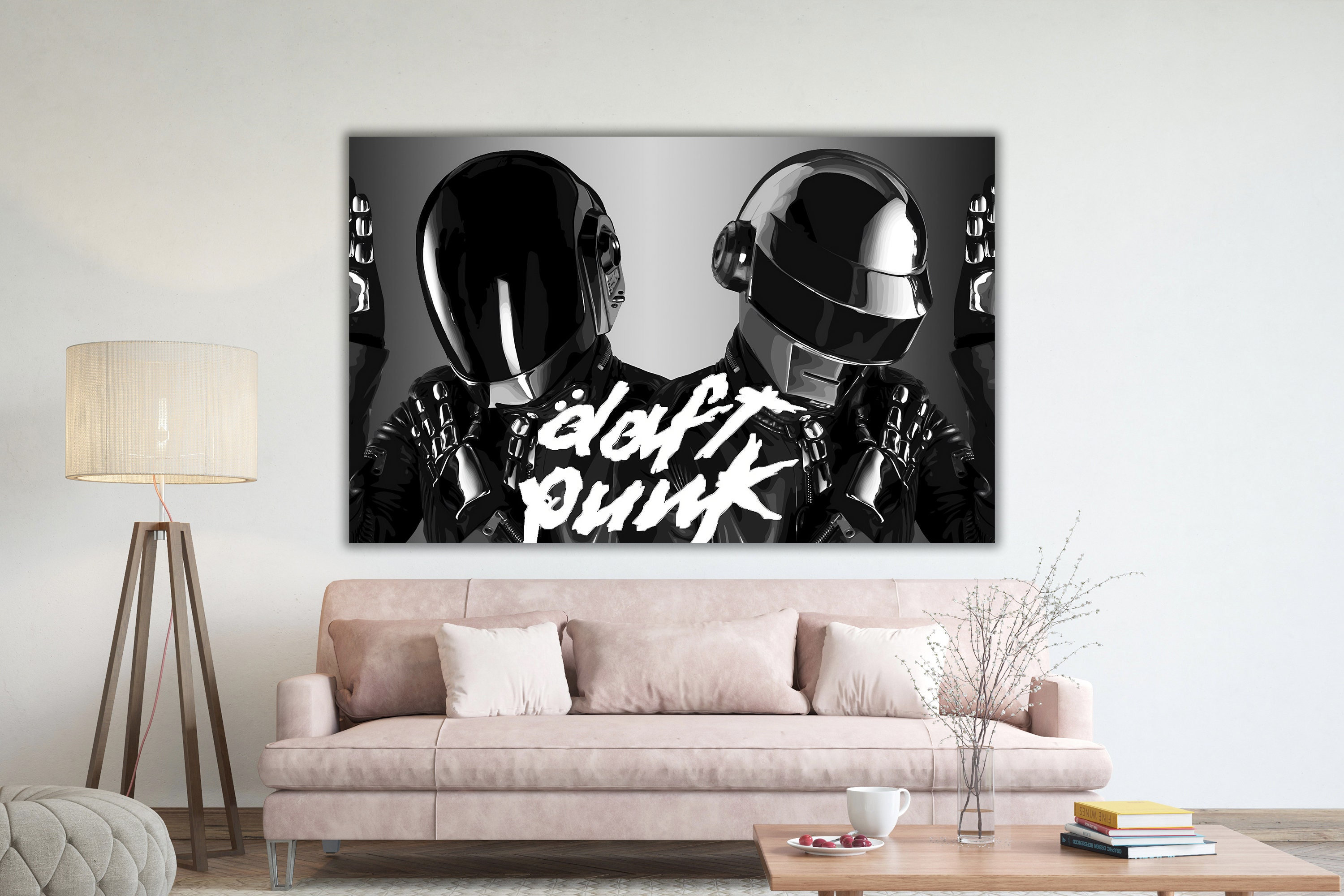 Daft Punk Poster, Daft Punk Canvas Music Print Poster, Music Wall Art ...