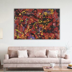 Jackson Pollock Canvas Wall Art, Red Composition by Pollock Print ...