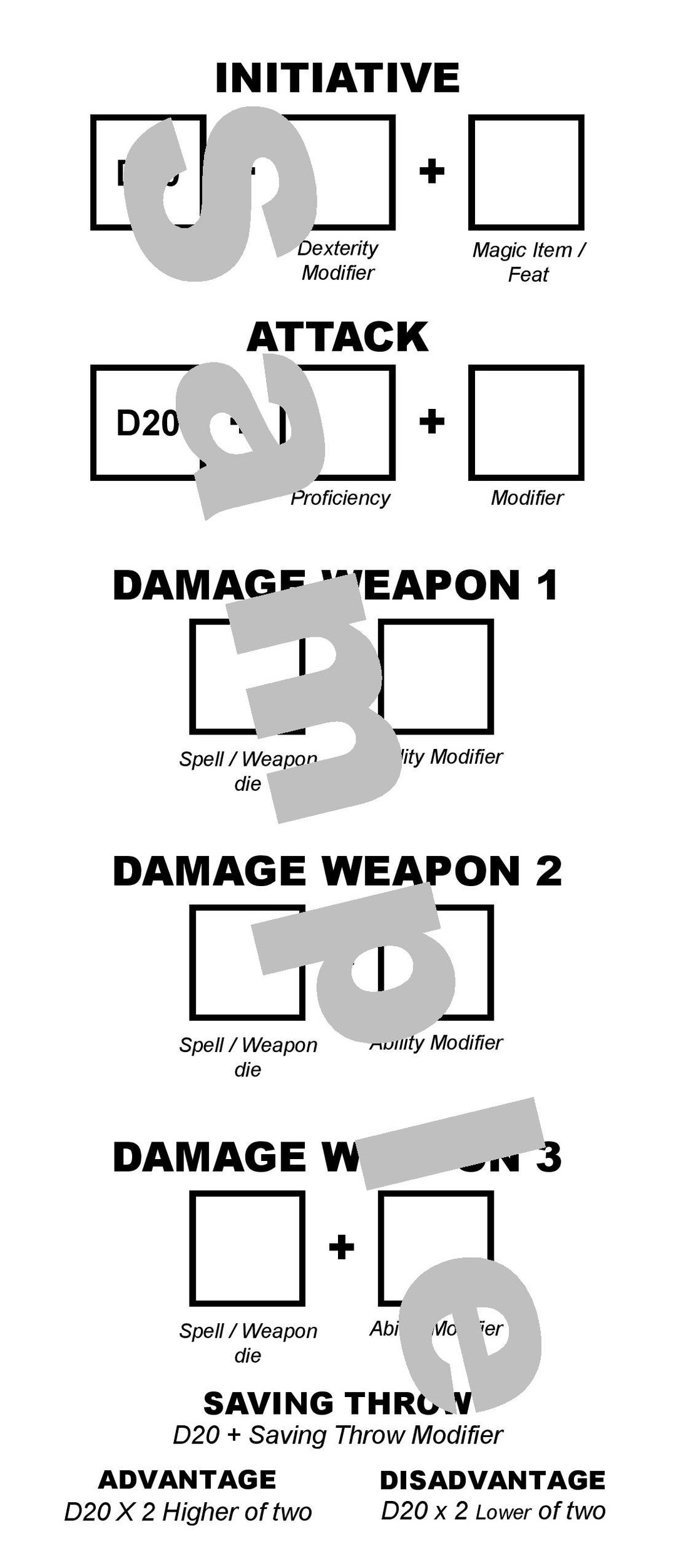 Dnd Rolling Assistance Sheet - Etsy