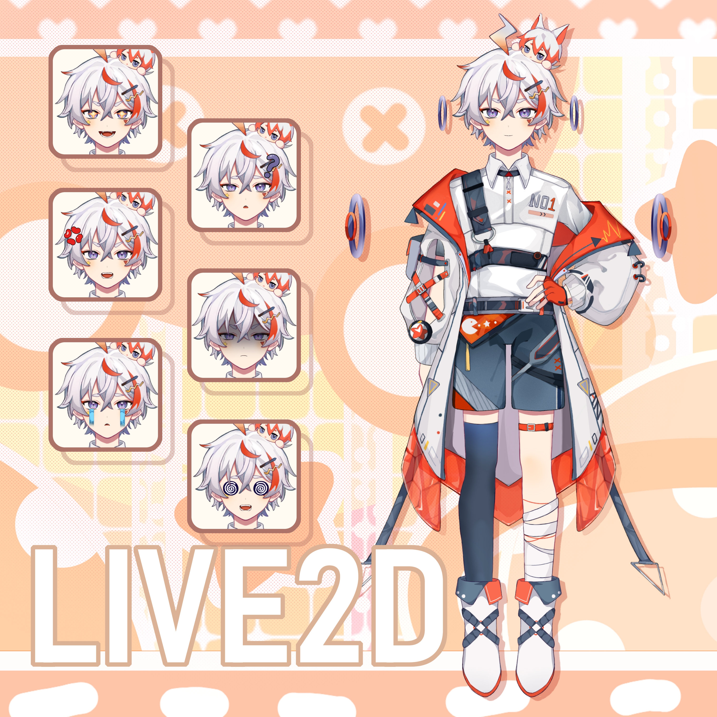 Boy Live2d Vtuber Model for Commercial Use | Premade Vtuber Model ...