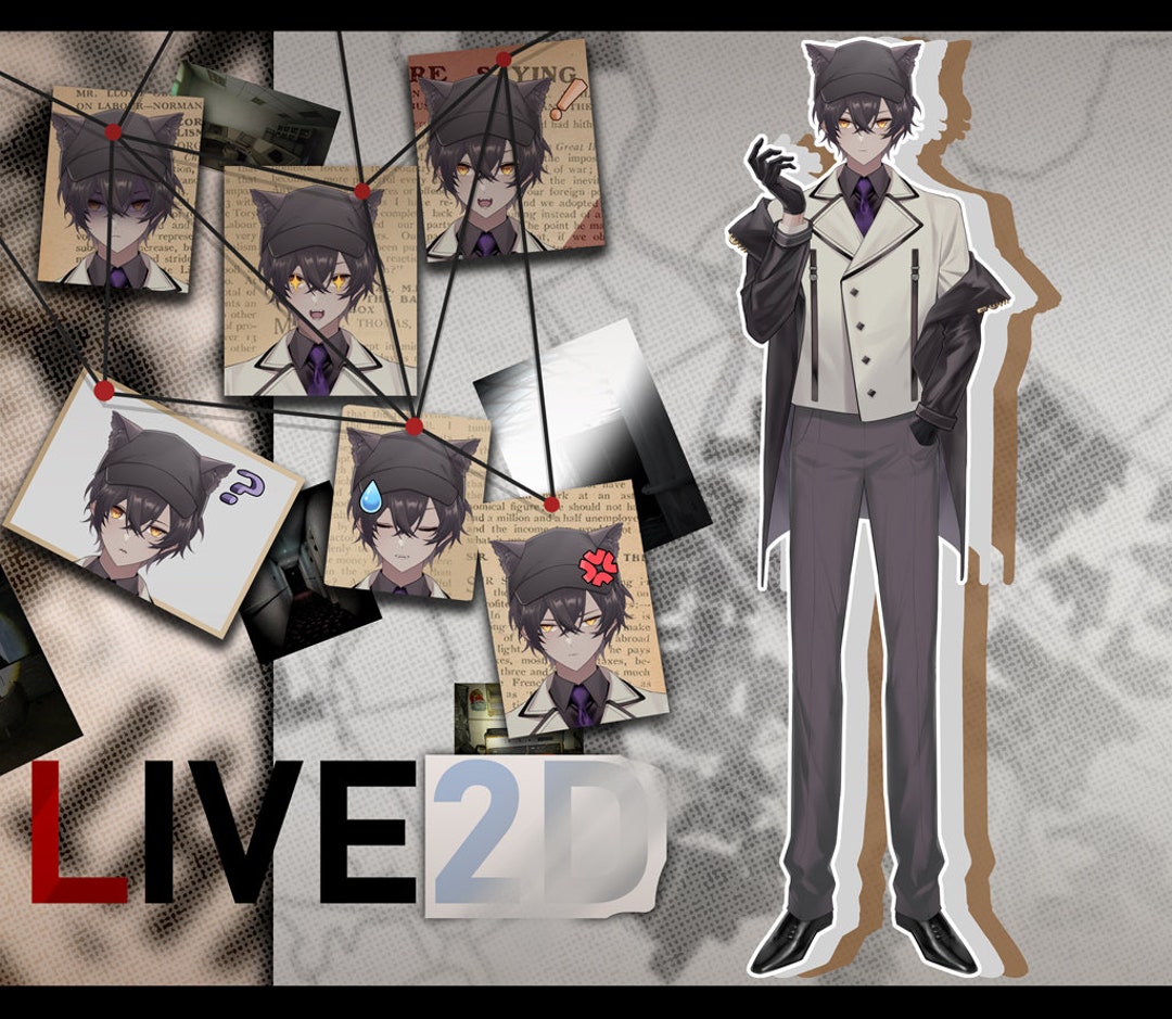 Premade Male Live2d Vtuber Model: Fully Rigged, Ready to Use (download ...