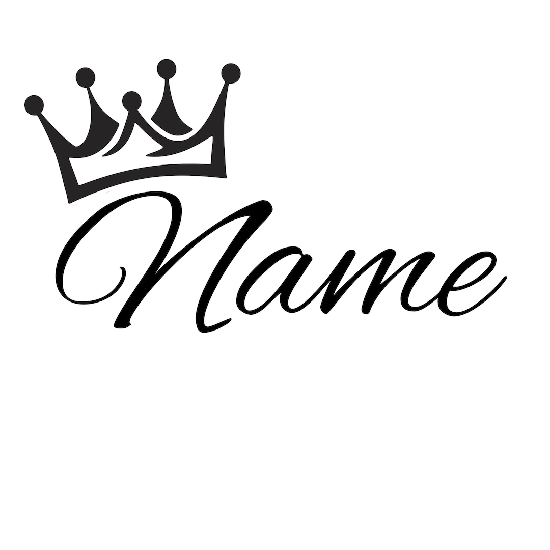 Name With Crown, Can Be Double Layer - Etsy