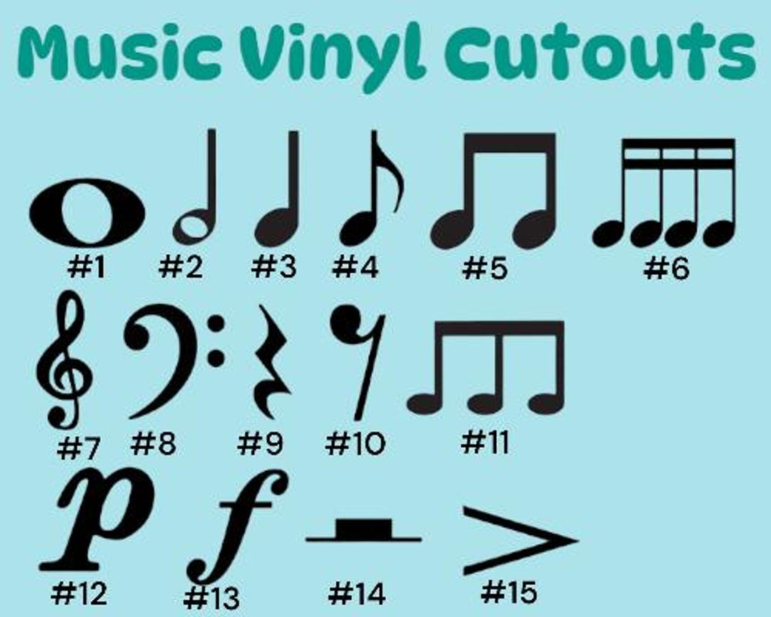 Music Notes and Symbols Vinyl Cutouts - Etsy