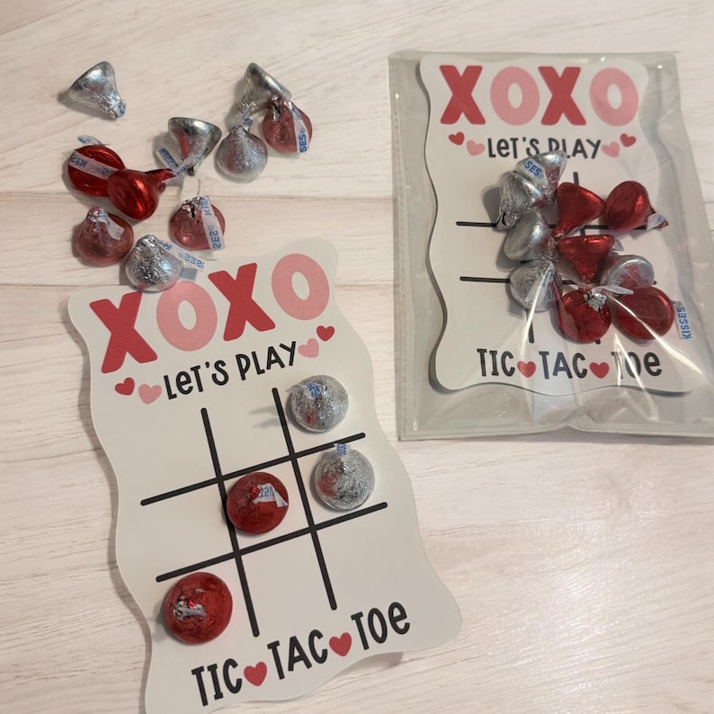 Elementary Classroom Student Tic Tac Toe Valentines (NO KISSES INCLUDED ...