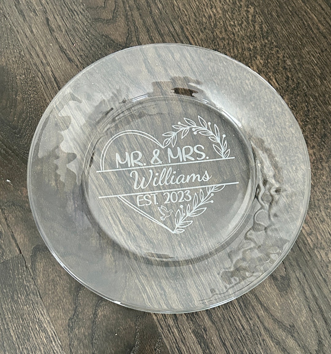 Wedding Glass Dinner Plate Customized Glass Dinner Plate Weeding Dinner ...