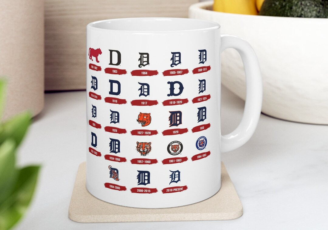 Detroit Tigers Baseball Team Coffee Historical Logo Mug Gift Baseball ...