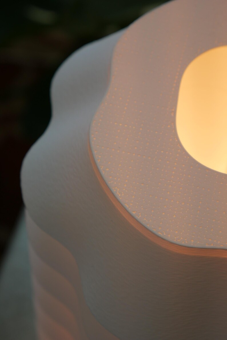 Sculptural Wavy Lamp • Modern Cylinder Light • Designer Table Lamp ...
