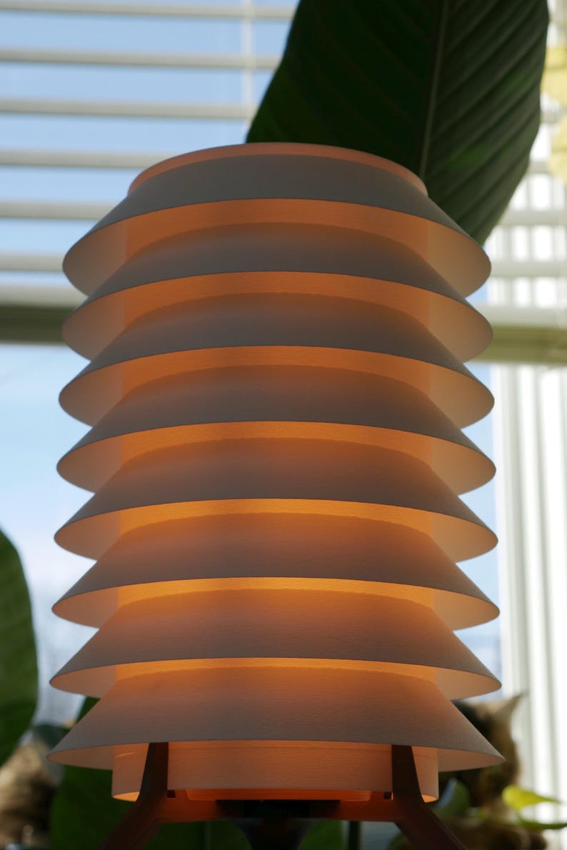 Modern Ambient Cylinder Lamp • Sculptural Rings • Warm Lighting ...