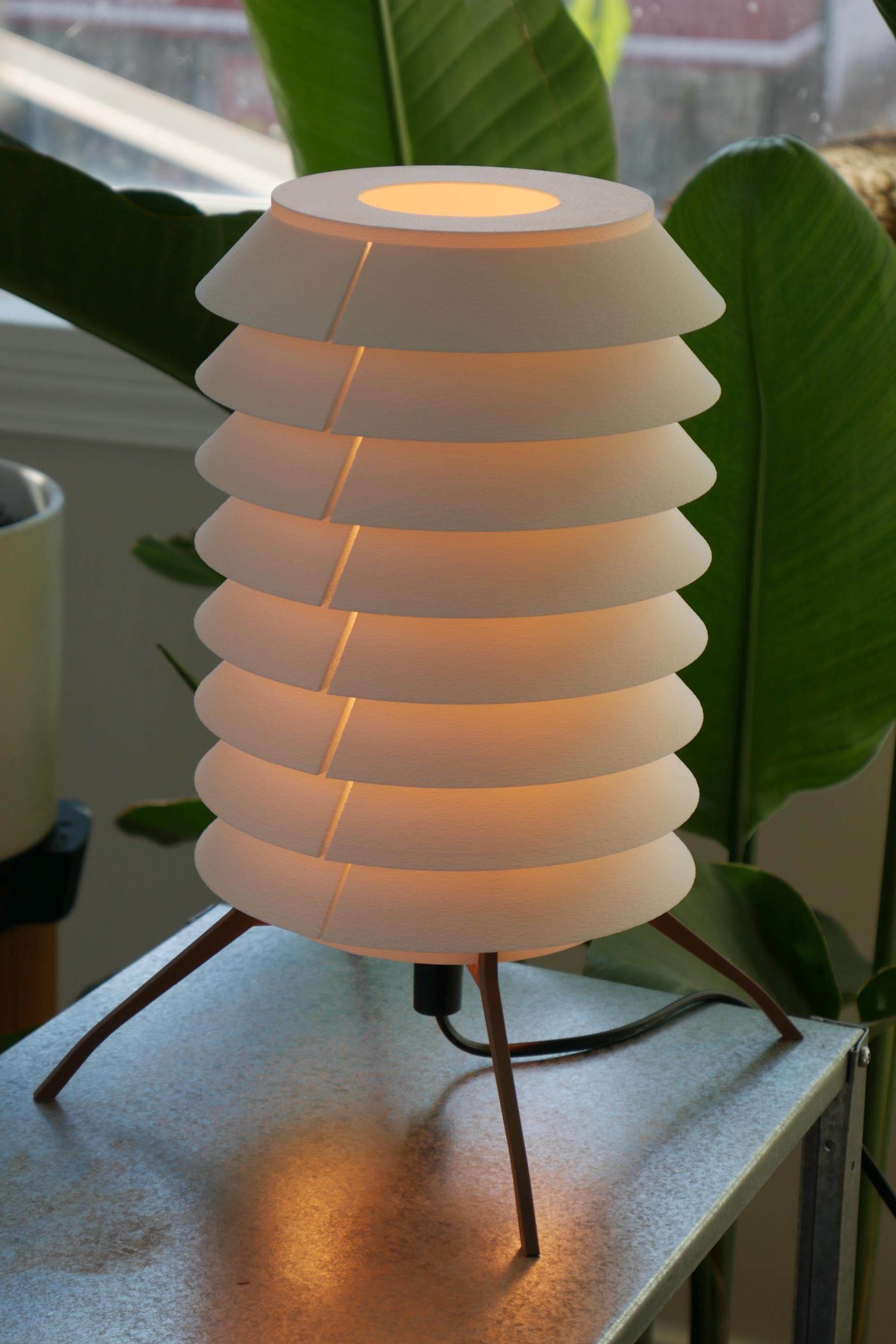 Modern Ambient Cylinder Lamp • Sculptural Rings • Warm Lighting ...