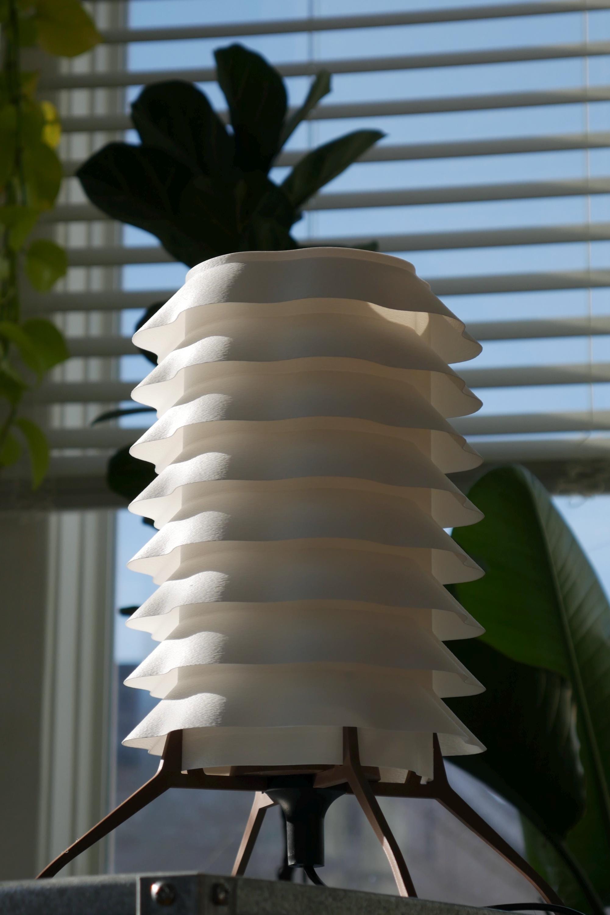 Sculptural Wavy Lamp • Modern Cylinder Light • Designer Table Lamp ...