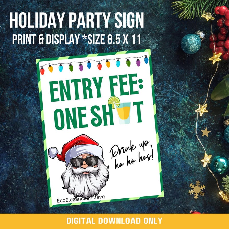 Entry Fee One Shot Sign - Etsy