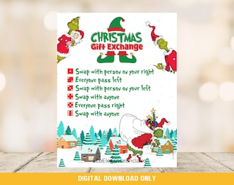 The Grinch Christmas Dice Game Gift Exchange - Etsy UK
