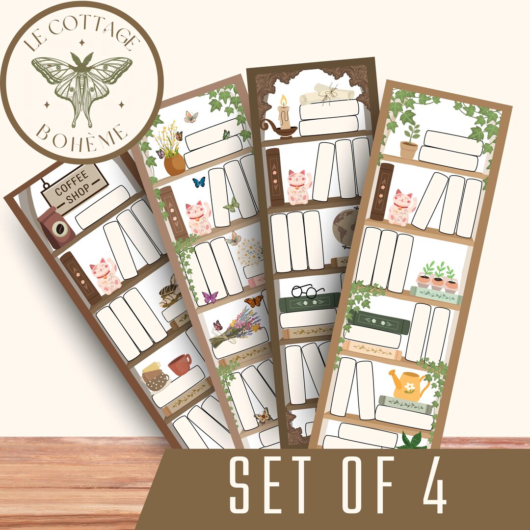 Stylish Tracker Bookmarks - Set of 4 (2in X 6in) Track Your Reading ...
