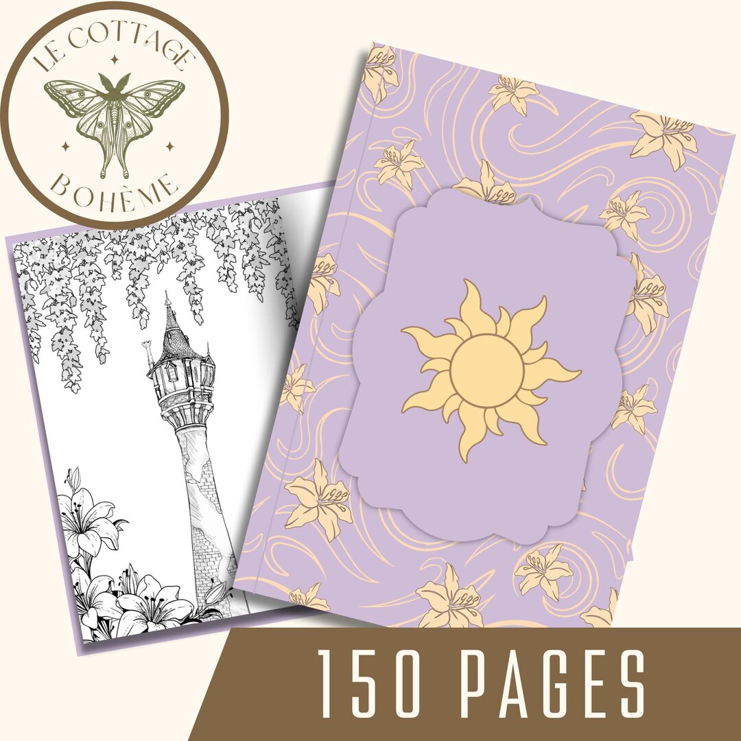 Deluxe Princess Rapunzel Journal - Hardcover Flower Sun Tower Fairytale ...