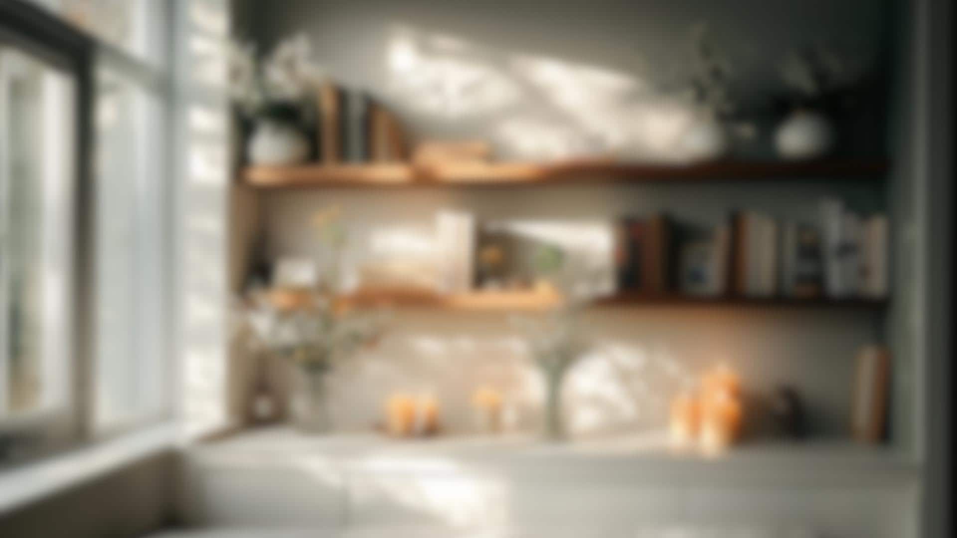 Work From Home Minimalist Shelves Backdrop, Zoom Background White ...