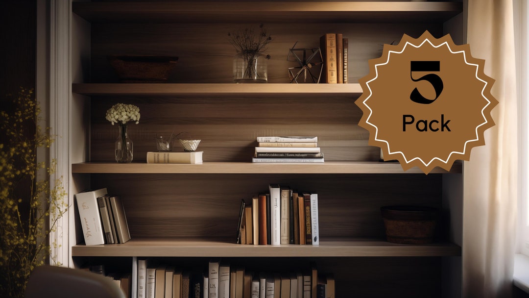 Virtual Background Bookshelf Bundle 5-pack for Zoom, MS Teams Meetings ...