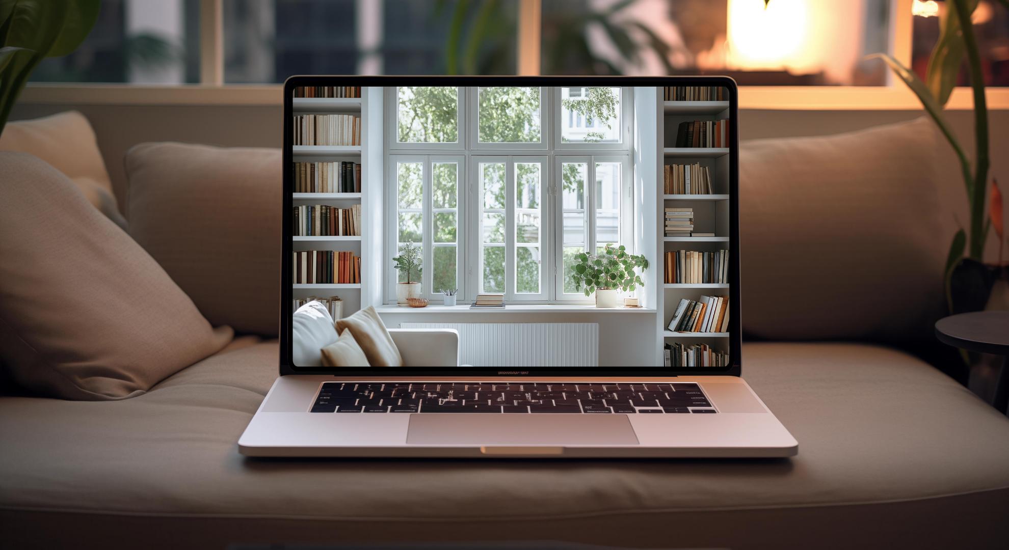 Modern Zoom Living Background, Virtual Office for Meetings, Cozy Living ...