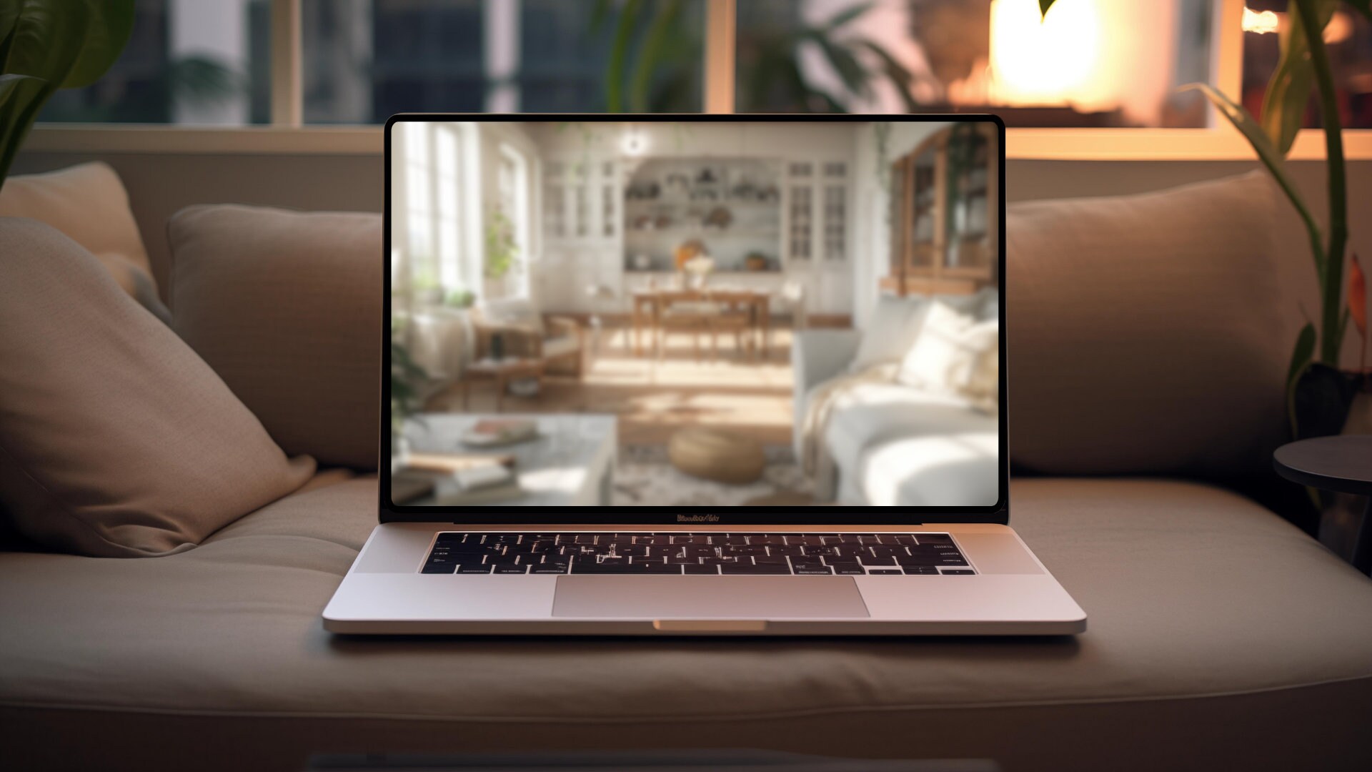 Realistic Spring Living Zoom Background Virtual Office for Meetings ...