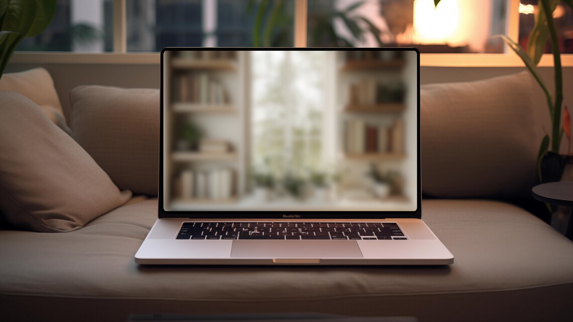 Zoom Background Bookshelf and Window, Living Room Virtual Home Office ...