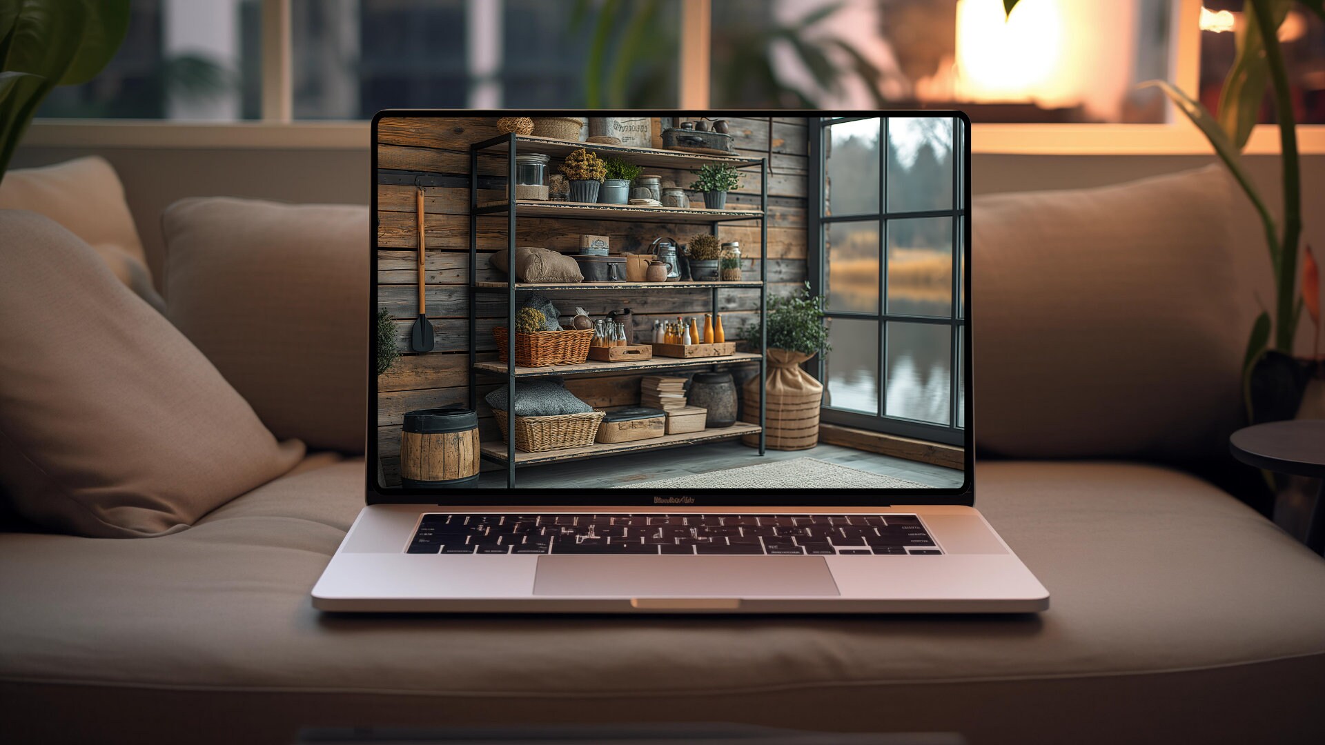 Realistic Lake View Zoom Background Virtual Office for Meetings, Cozy ...