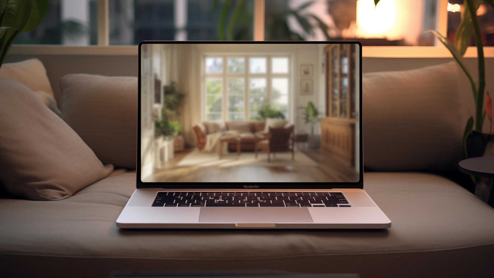 Realistic Spring Living Zoom Background Virtual Office for Meetings ...