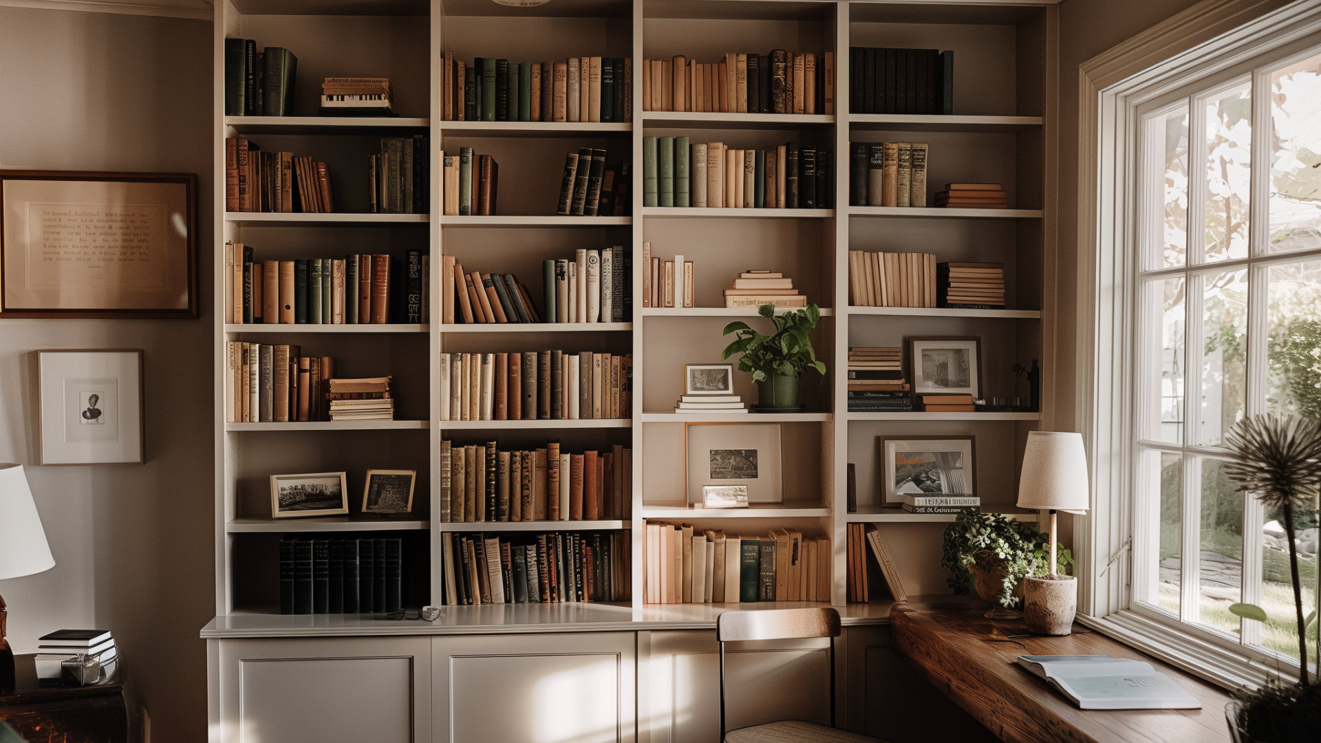 White Shelving Background for Meetings, Bookshelf Virtual Backdrop for ...