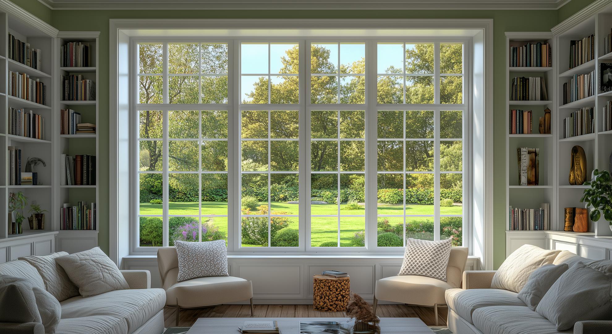 Zoom Background Bookshelf and Window, Living Room Virtual Home Office ...