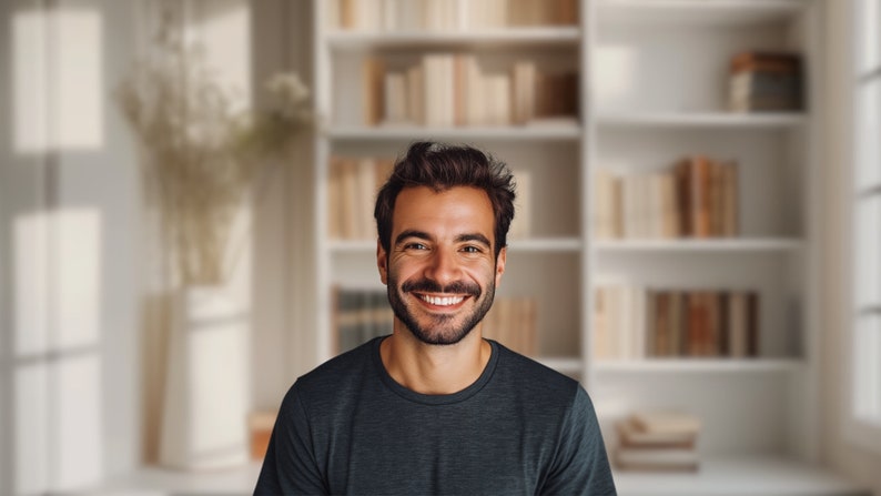 White Modern Office Bookcase Zoom Background | Professional Virtual ...