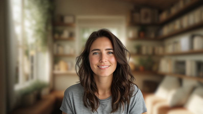 Realistic Spring Living Zoom Background Virtual Office for Meetings ...