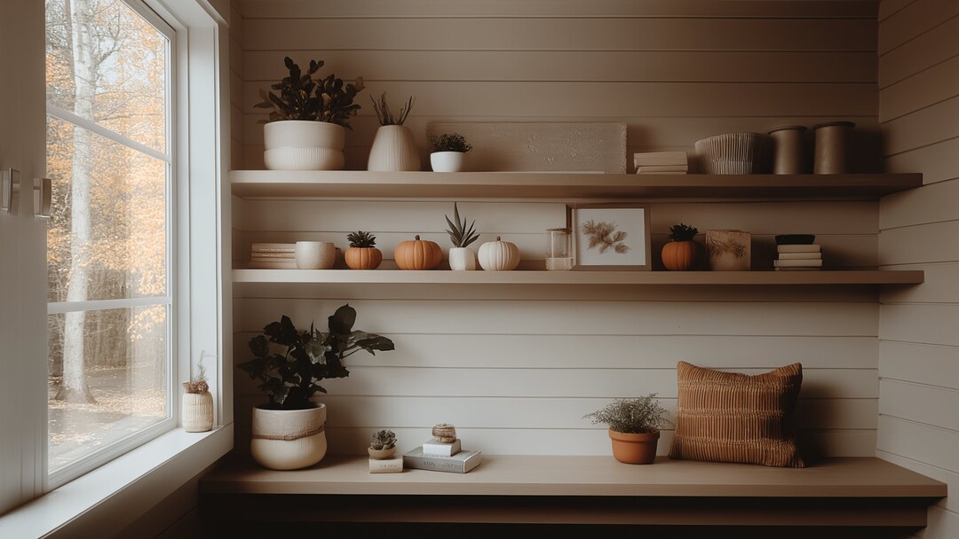 Zoom Background Bookshelf and Window, Living Room Virtual Home Office ...