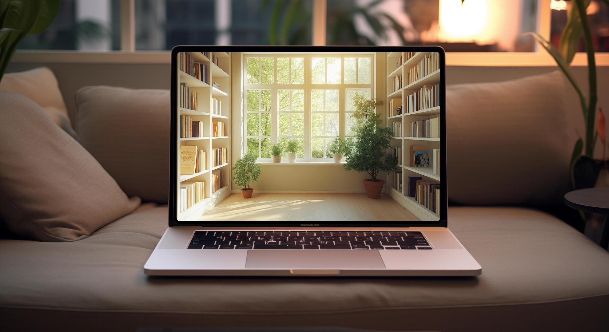 Realistic Spring Living Zoom Background Virtual Office for Meetings ...