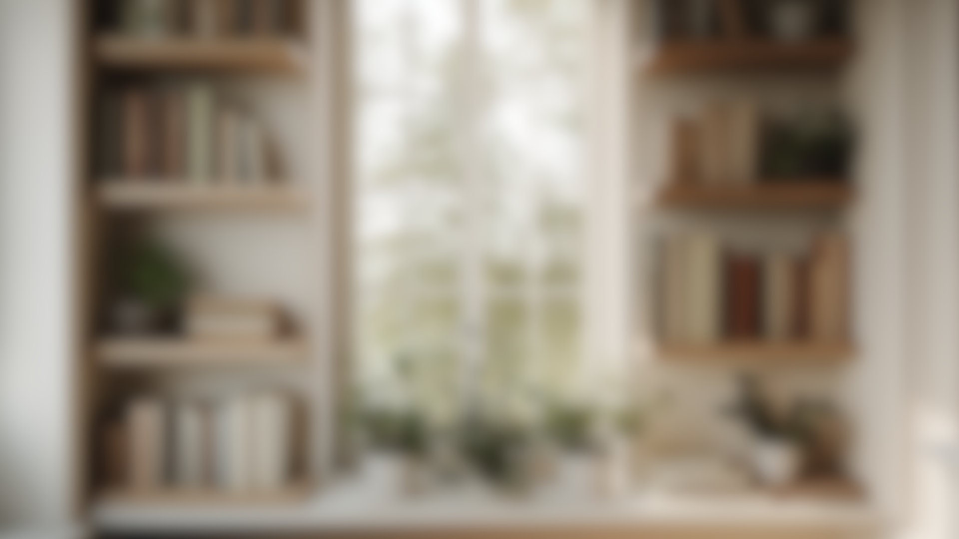 Zoom Background Bookshelf and Window, Living Room Virtual Home Office ...