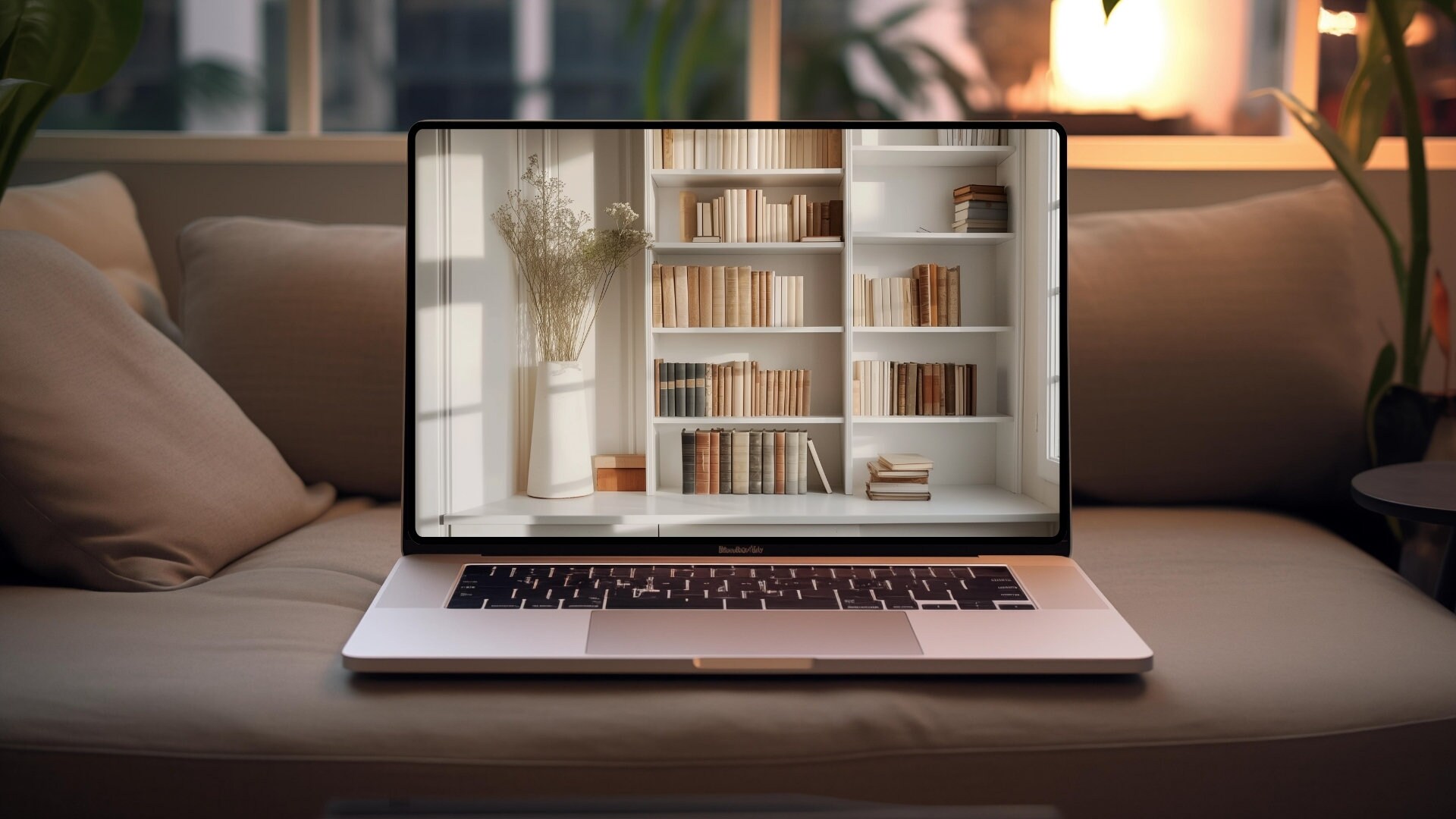 White Modern Office Bookcase Zoom Background | Professional Virtual ...