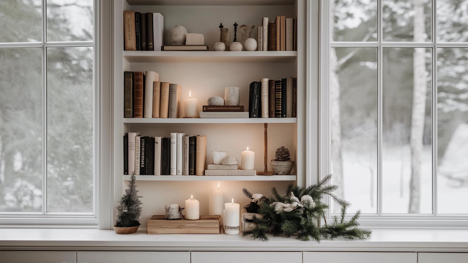 Winter Theme Virtual Bookshelf Background Zoom Meeting, Christmas ...