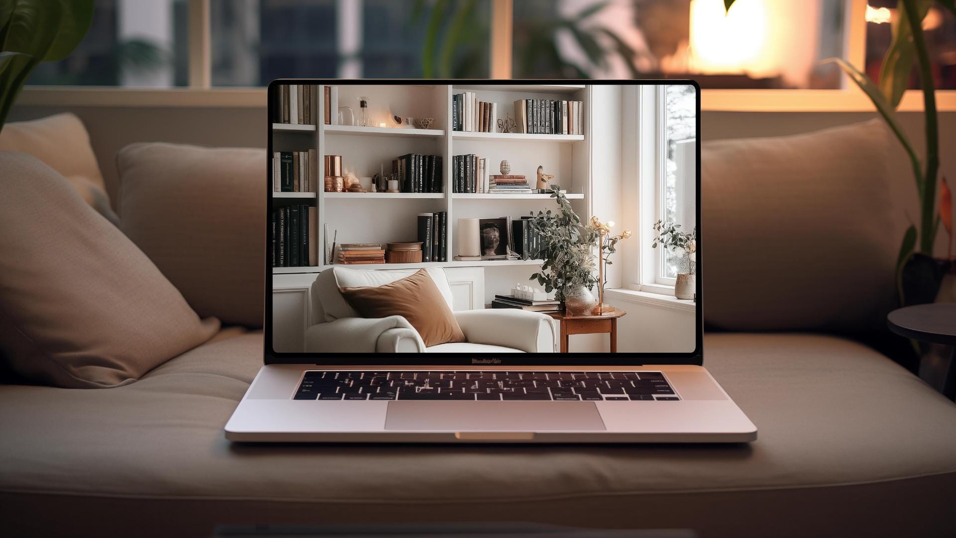 Zoom Background Window, Living Room Virtual Home Office for Teams ...