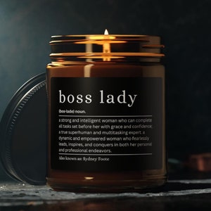 Personalized Boss Lady Candle, Custom Funny New Business Owner Gift for ...