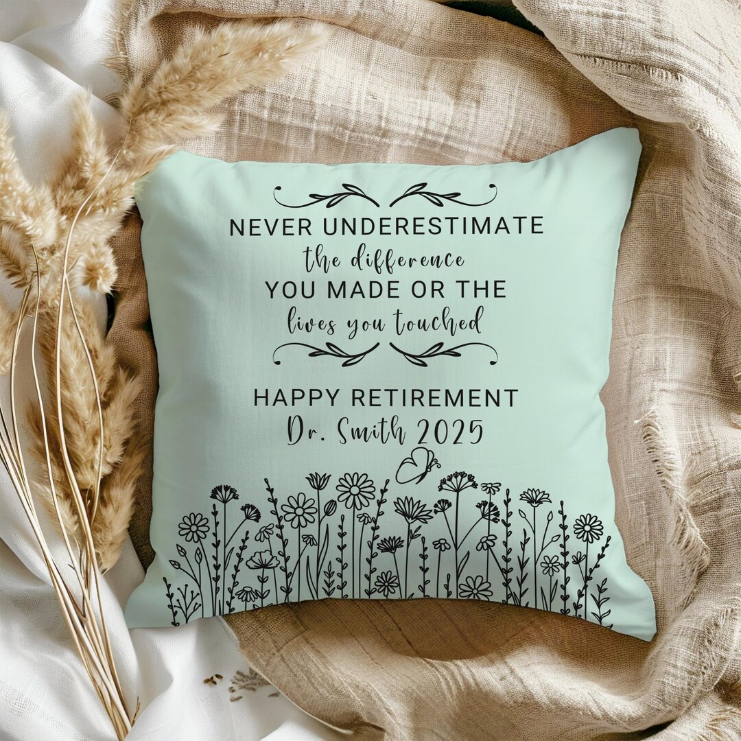Personalized Retirement Pillow Gift, Custom Retirement Gift for Boss Co ...