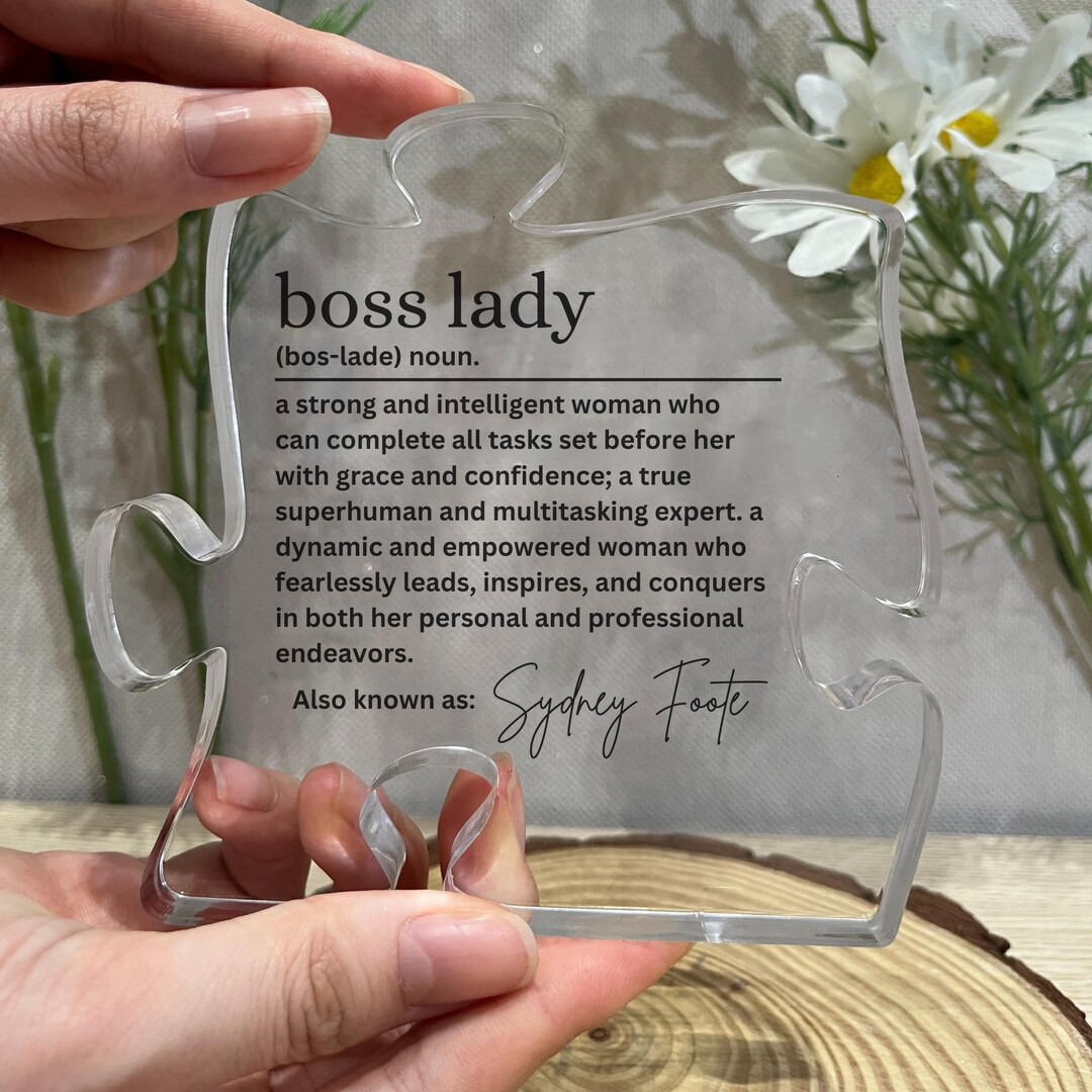 Personalized Boss Lady Acrylic Plaque, Funny New Business Owner Gift ...