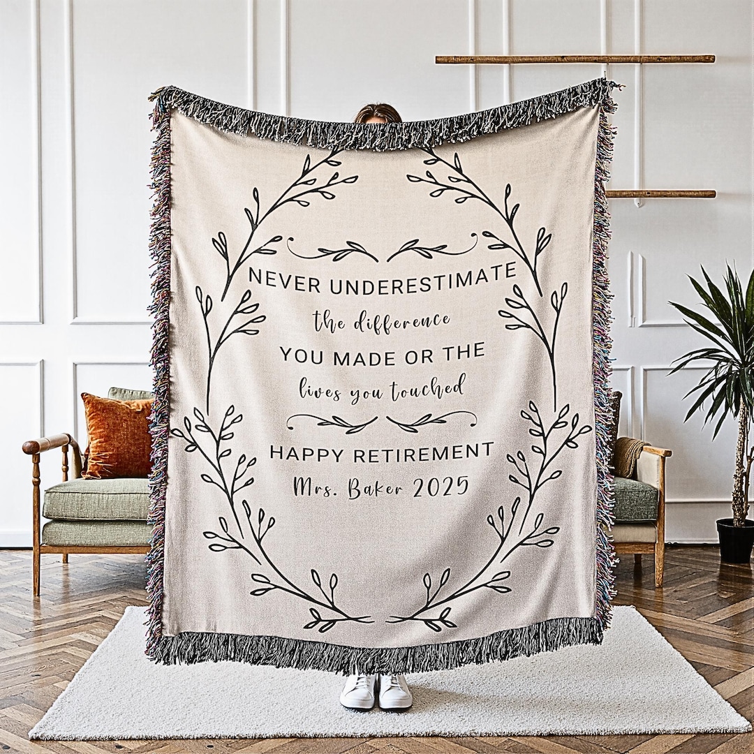 Personalized Retirement Blanket Custom Gift for Women Coworker Farewell ...
