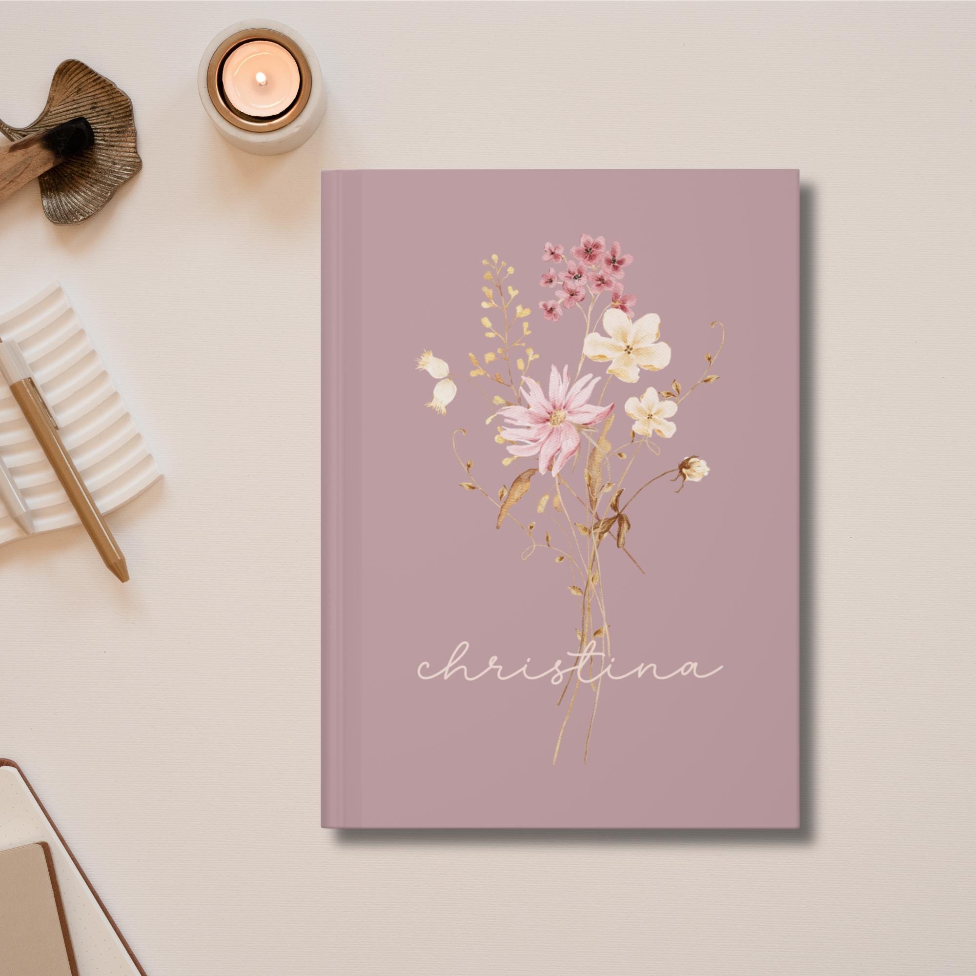 Wildflower Personalized Journal, Custom Notebook for Women, Gift for ...