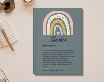 Teacher Memory Book, Teacher Appreciation Gift, Teacher Journal ...