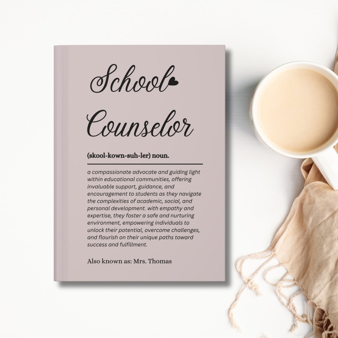 School Counselor Journal Gift, Personalized Journal Notebook for ...