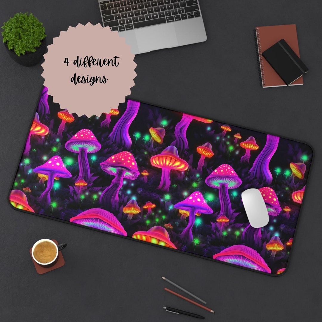 Bioluminescent Magic Mushroom Desk Mat, Desk Pad Mushroom Gifts ...